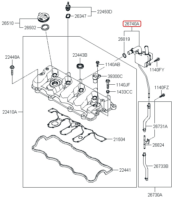 Van điều khiển dầu chính hãng HYUNDAI | 2674027400