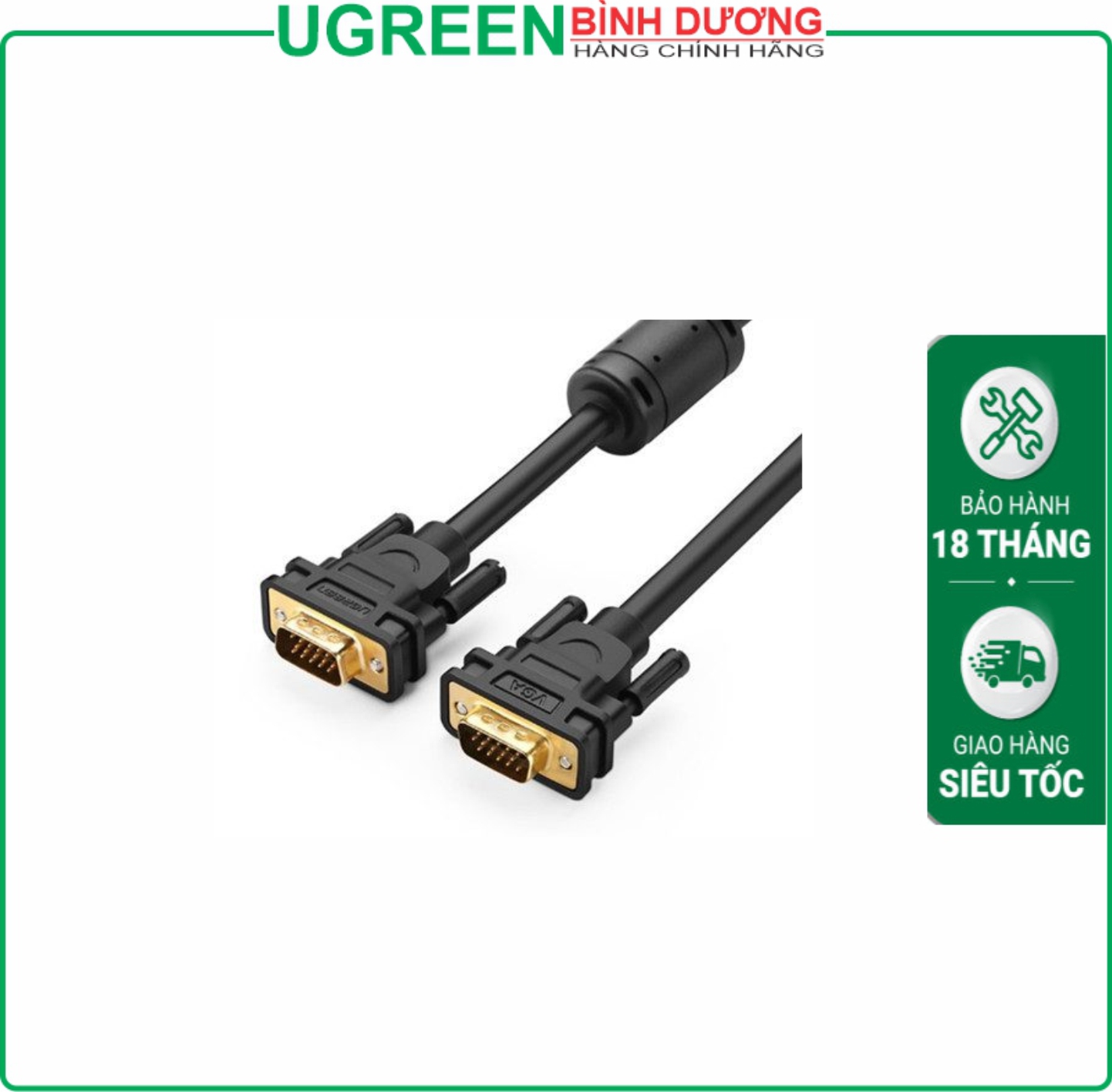 Dây cáp VGA dài 3m 2 đầu dương Ugreen (11631)