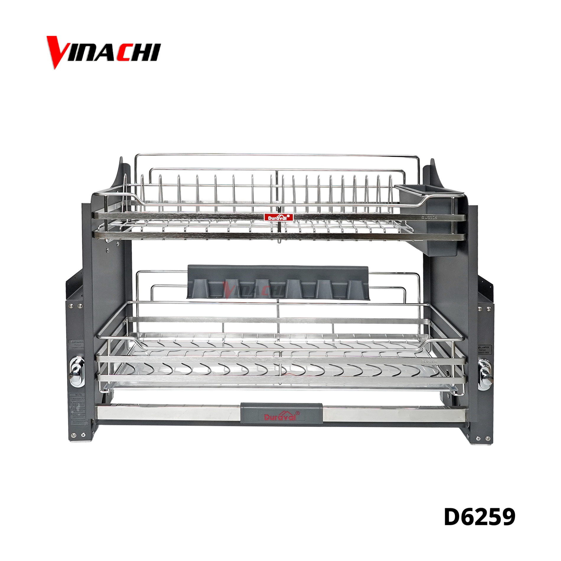 Giá bát nâng hạ inox 304, Ống đũa Duraval D6259