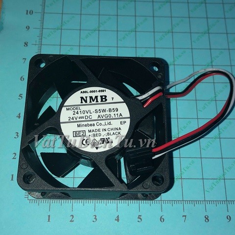 2410VL-S5W-B59 Quạt tản nhiệt 24V 0.11A 60x60x25mm NMB 3 dây đầu cắm đen