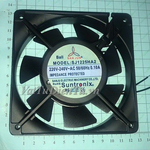 SJ1225HA2 Quạt tản nhiệt 220V 0.1A 120x120x25mm SANJUN 2 dây (7 cánh)