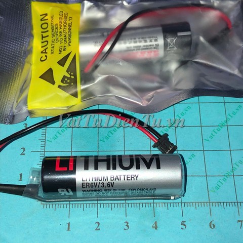 ER6V/3.6V PIN 3.6V 1200mAh 14.5x50mm MITSUBISHI LITHIUM BATTERY đầu cắm đen