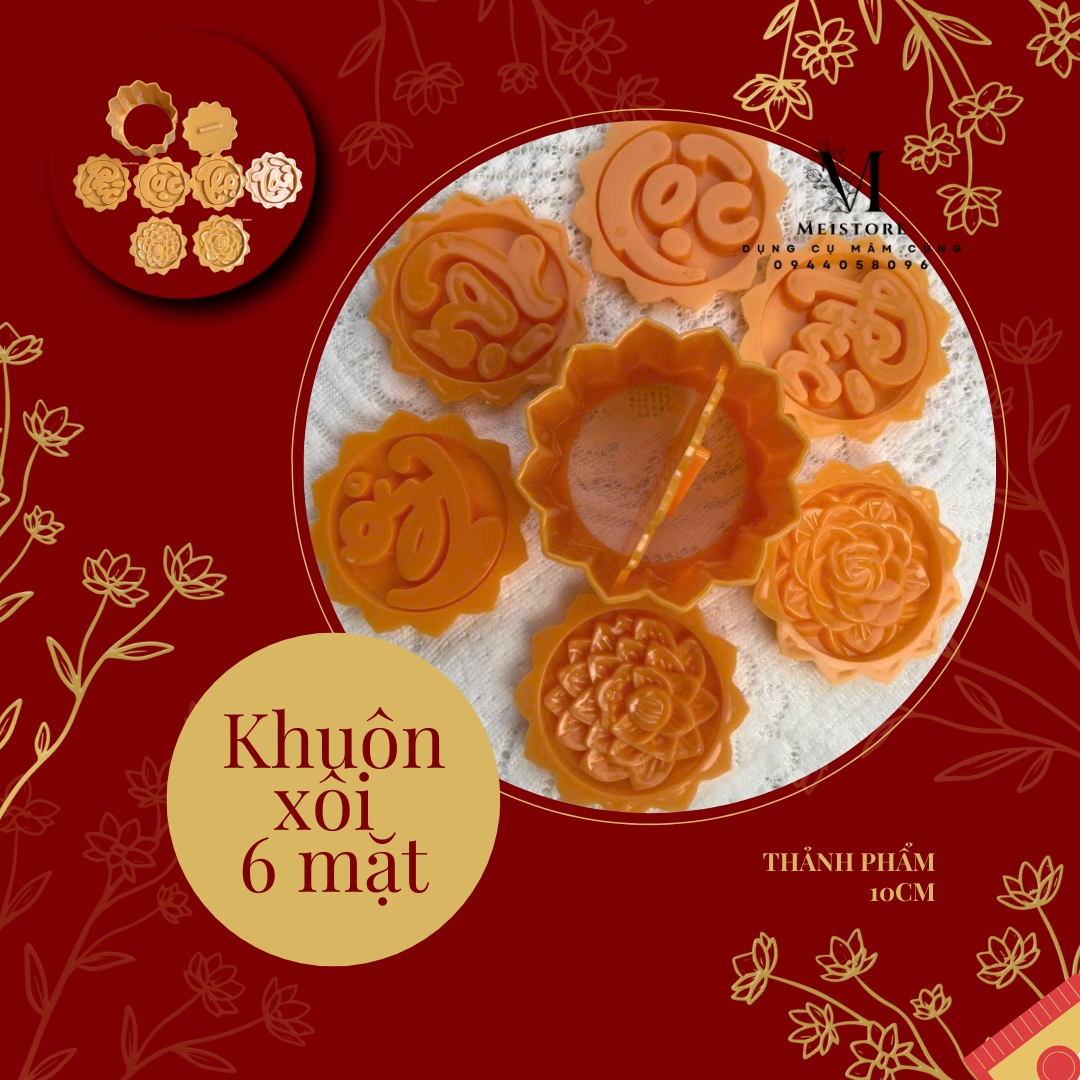 Set khuôn xôi 6 mặt 10cm