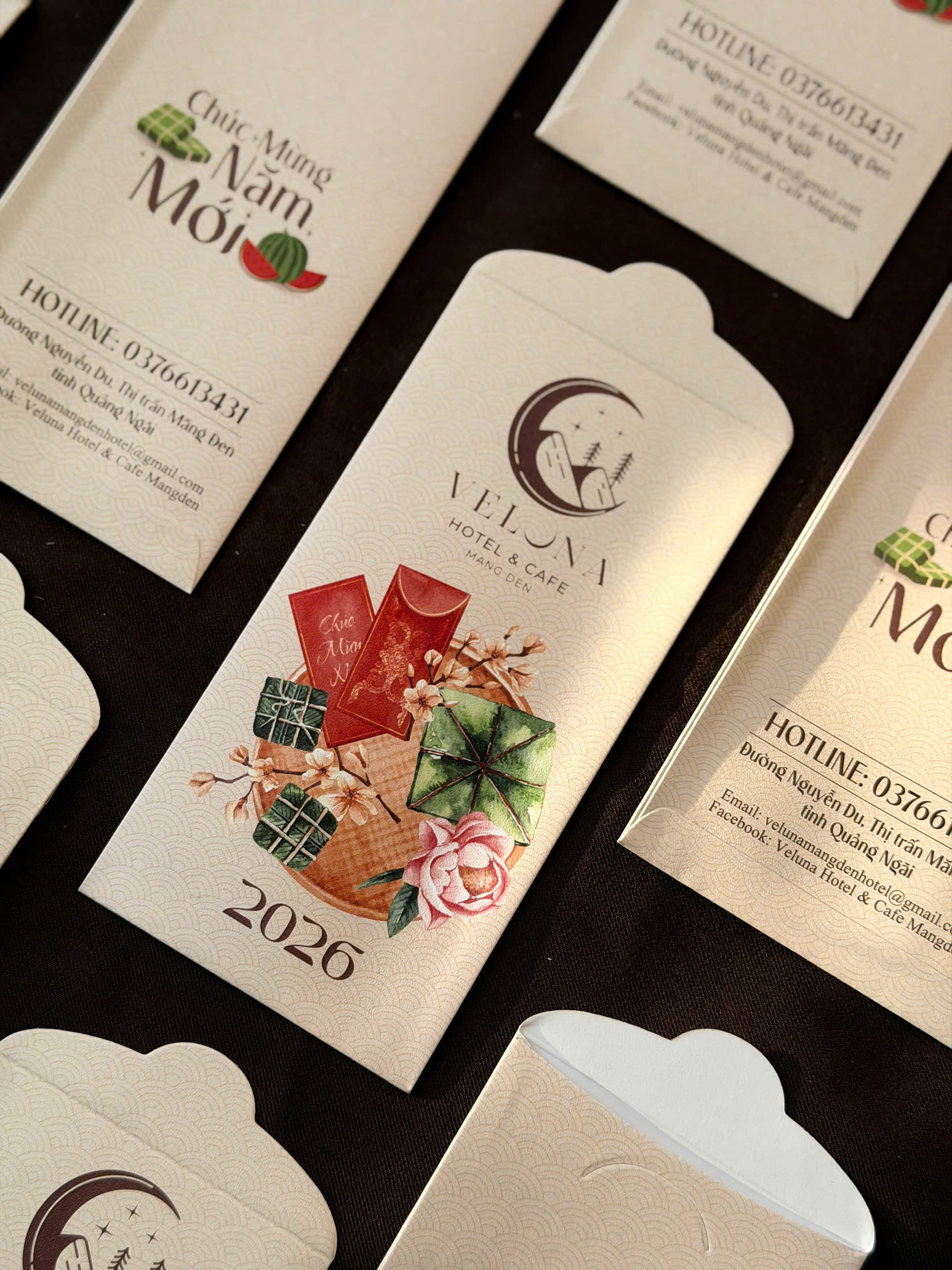 Bao Lì Xì Phủ Nền Cán Gân Kem