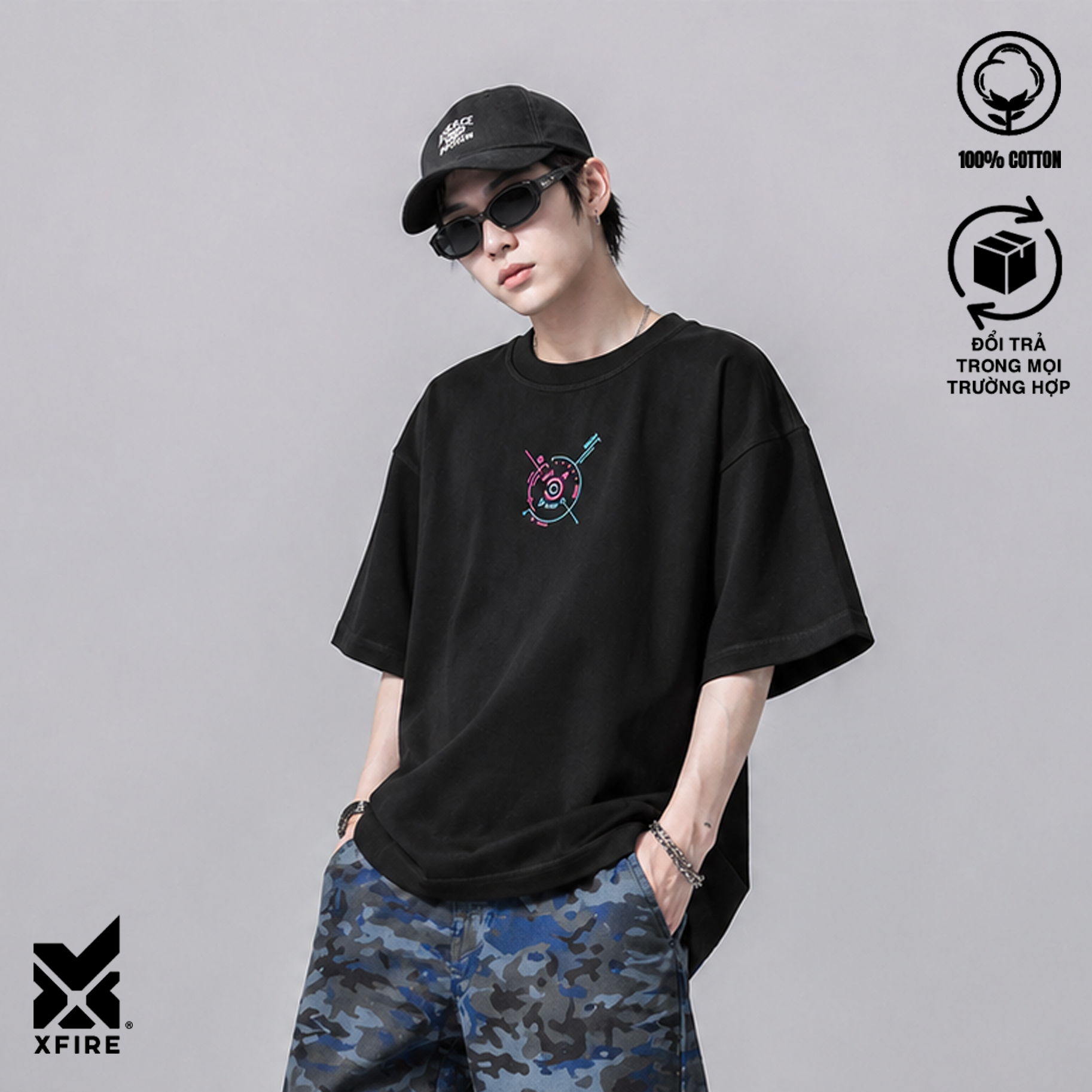 XFIRE SAIGONPUNK TSHIRT IN BLACK