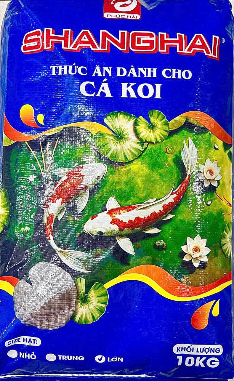 Thức ăn cá koi shanghai bao 10kg bao xanh dương