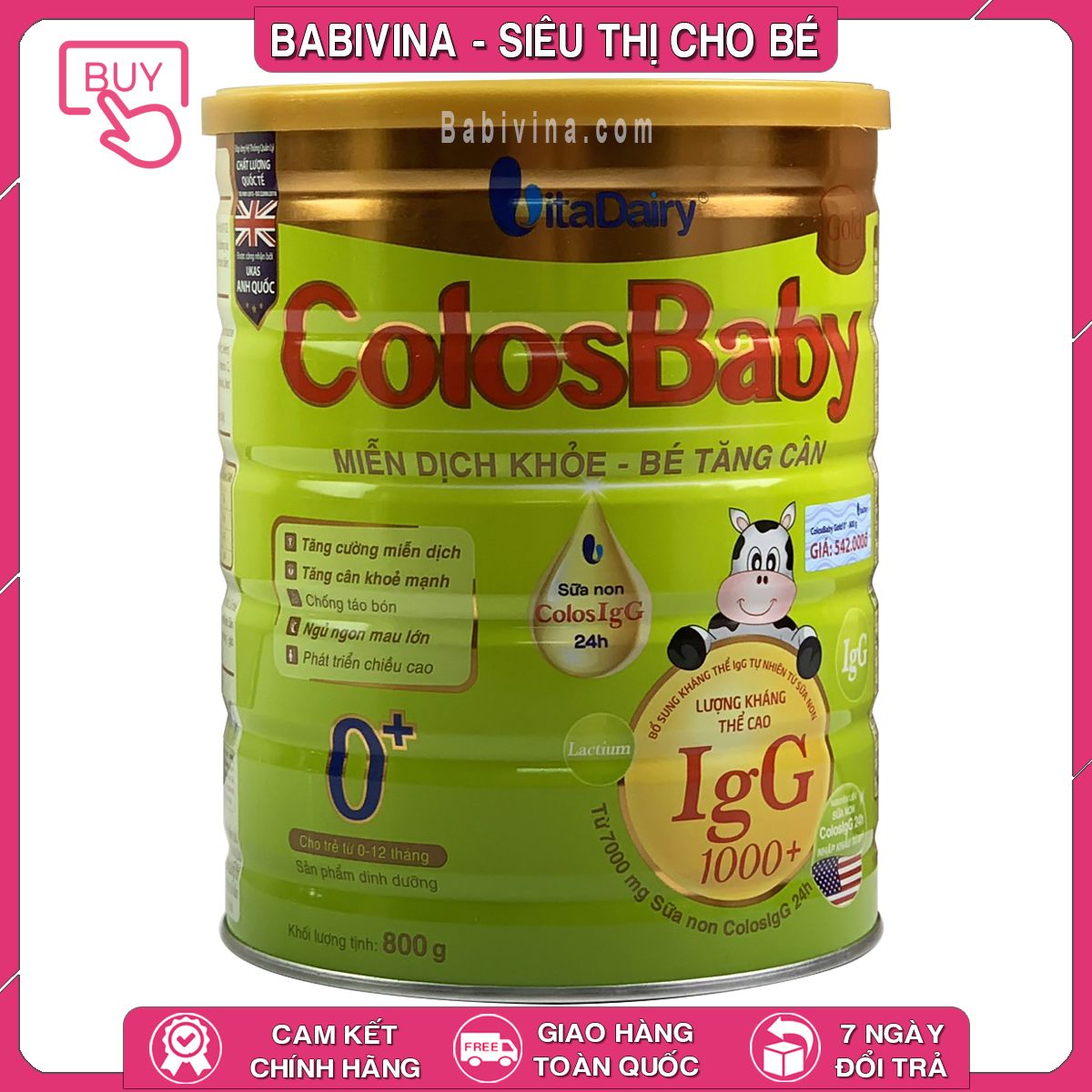 Sữa ColosBaby Gold 0+ 800g 1000 IgG Chính Hãng Giá Tốt Nhất