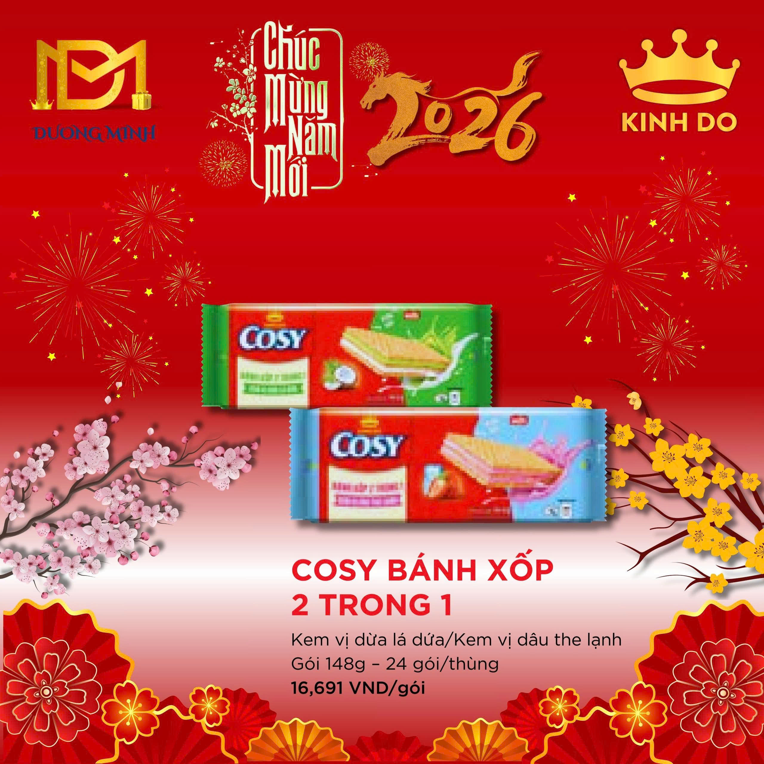 Cosy Bánh Xốp 2 Trong 1 - Quà Tết 2026