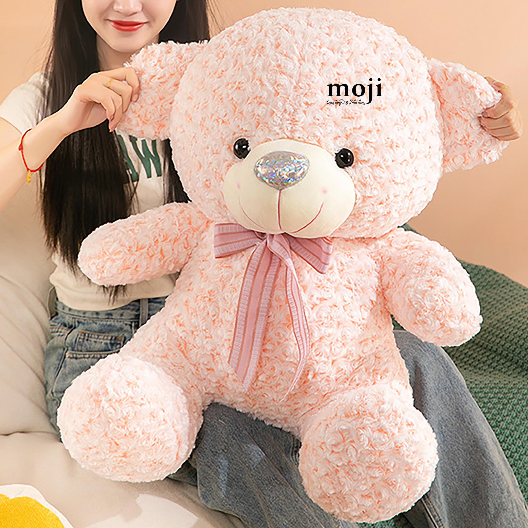 Gấu bông MJ lớn Teddy bear đeo nơ cao cấp 60cm