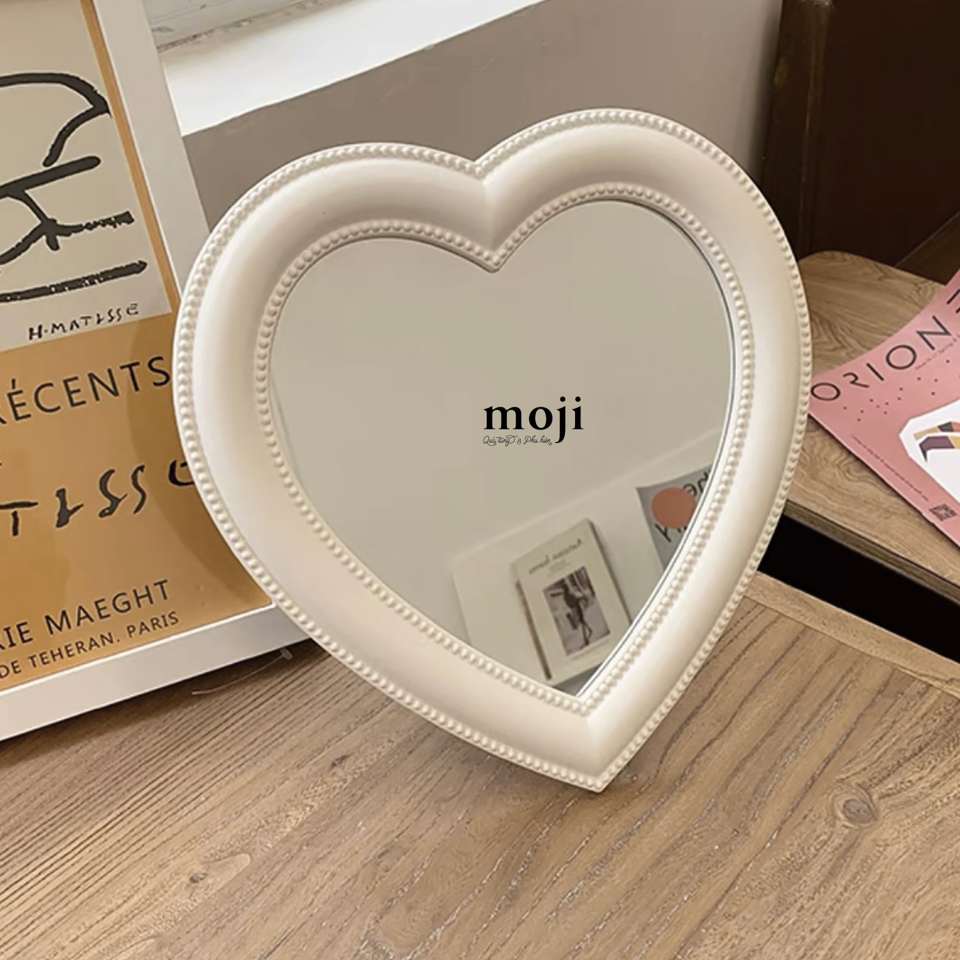 Gương để bàn Basic heart one color 27x28