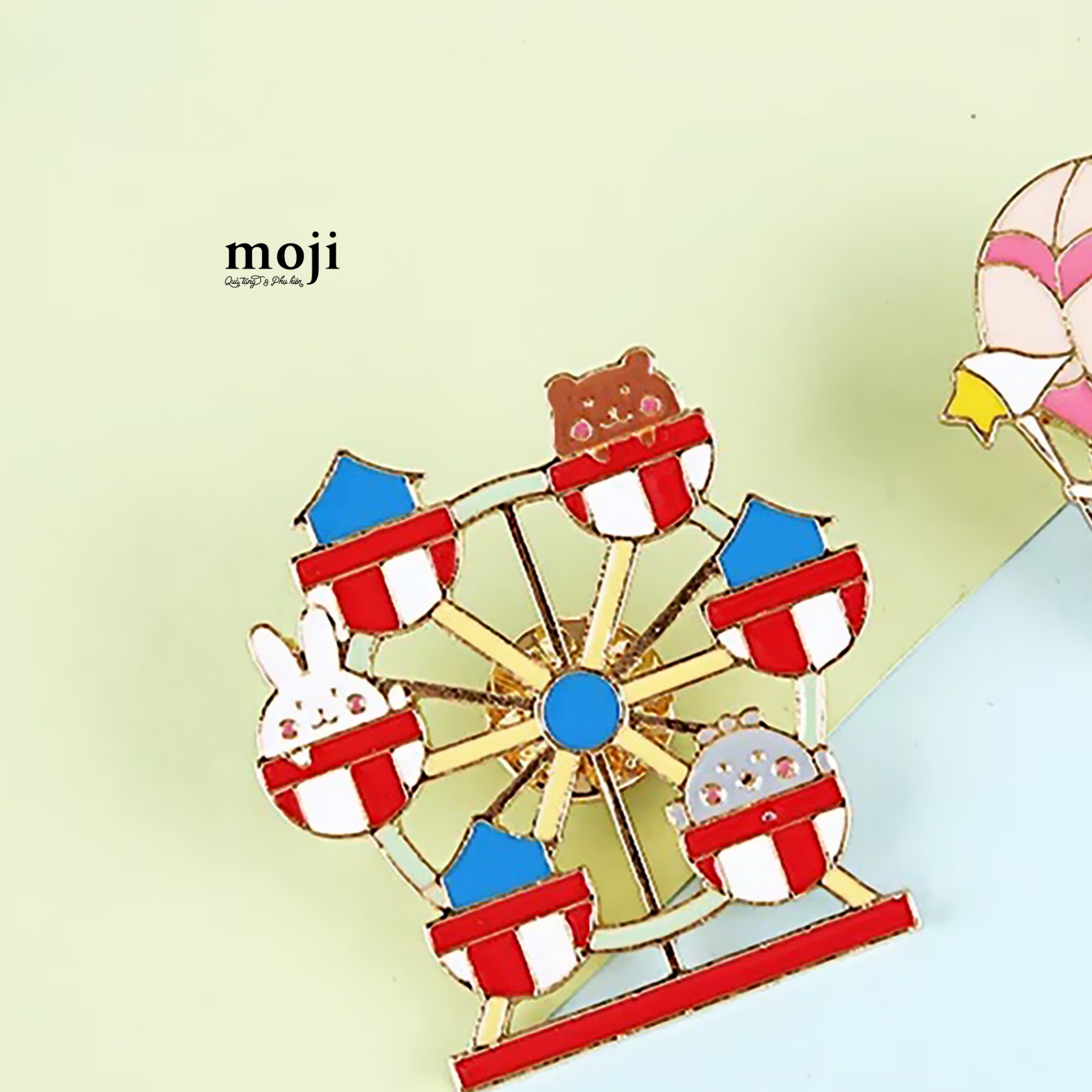 Huy hiệu pin Cute animal ferris wheel