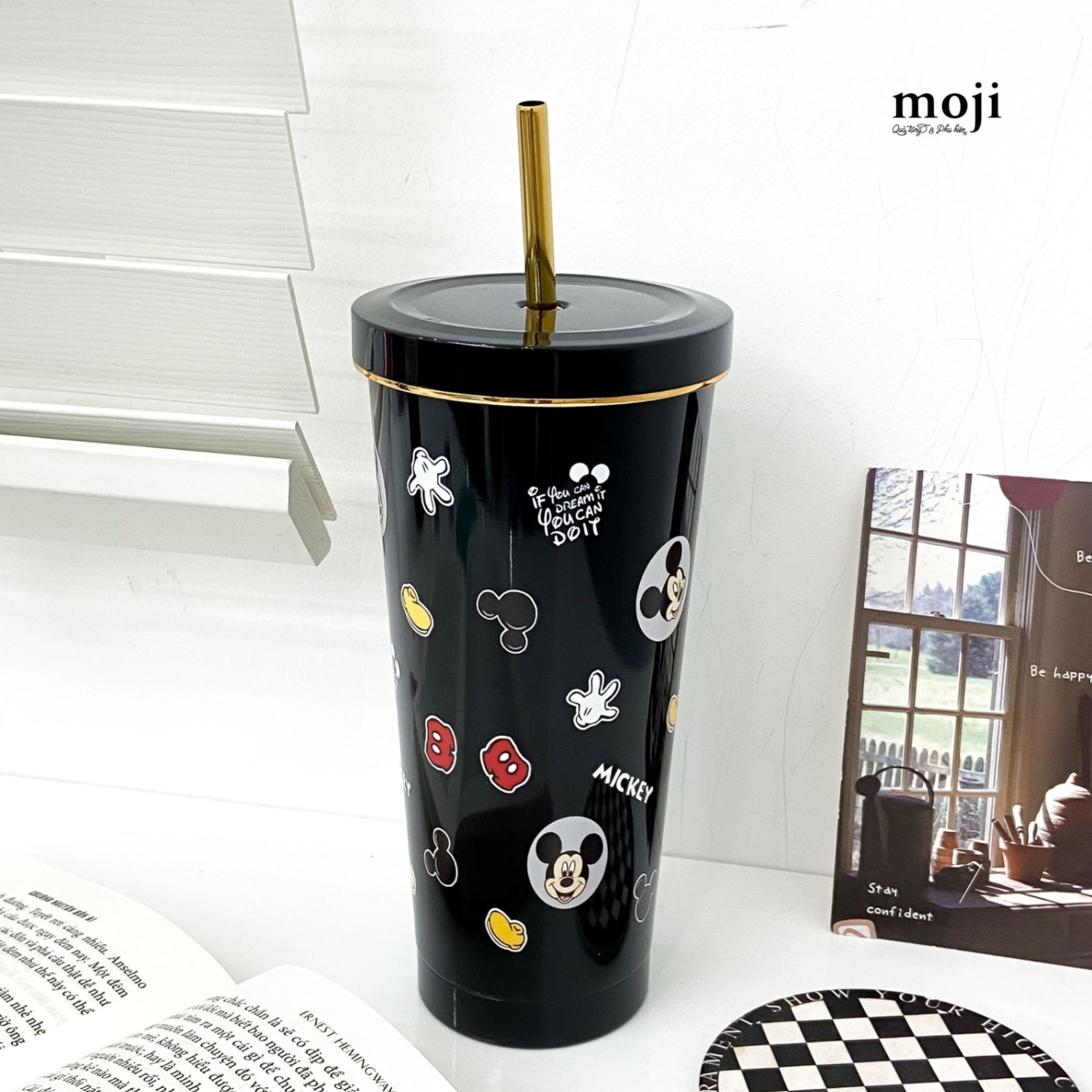 Ly cốc giữ nhiệt Mickey Mouse detail you can do it 750ml