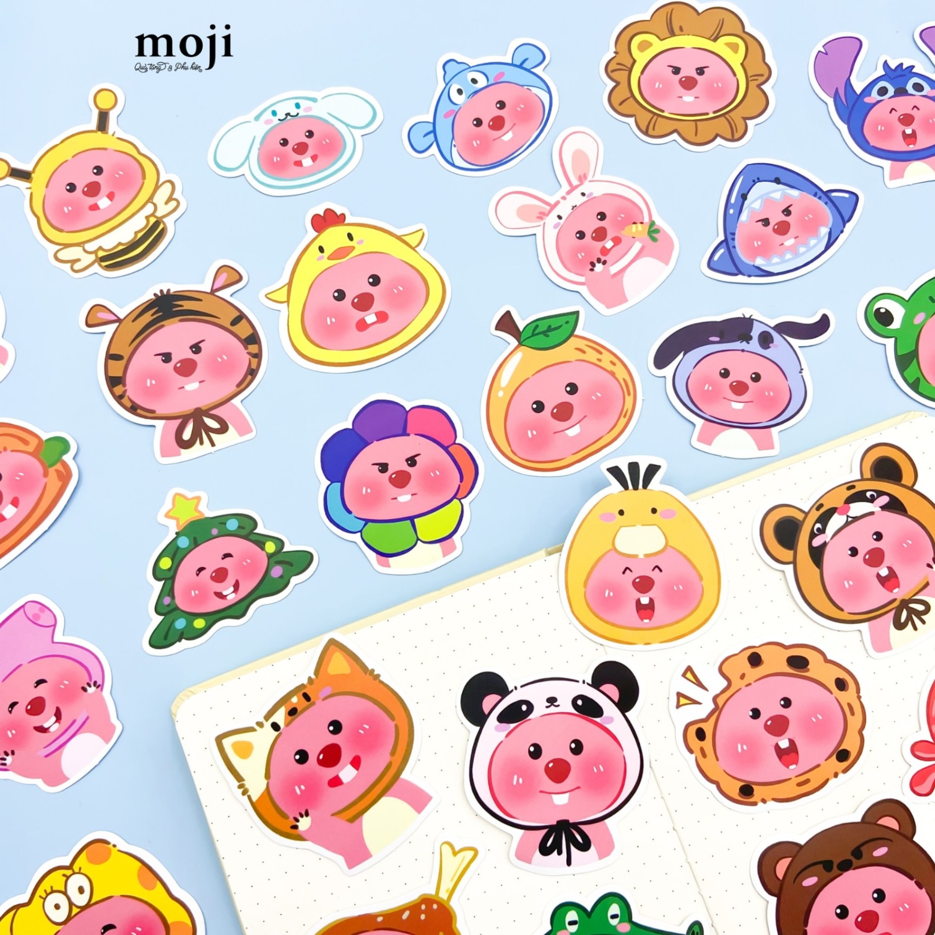 Sticker đa năng dán vali không thấm nước Hải ly Loopy cosplay cute ...