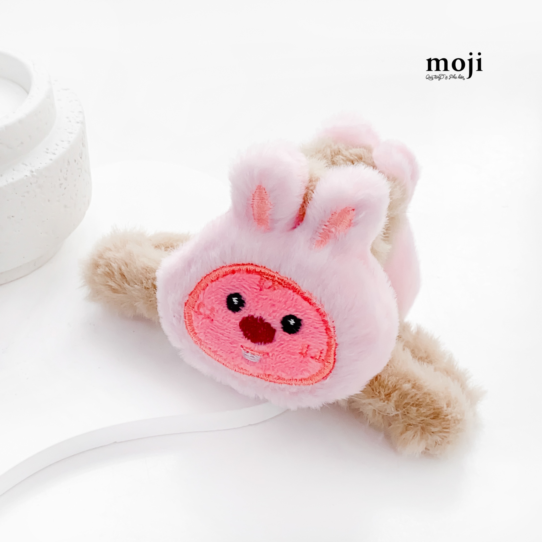 Kẹp tóc càng cua lông xù Hải ly Loopy cosplay rabbit face