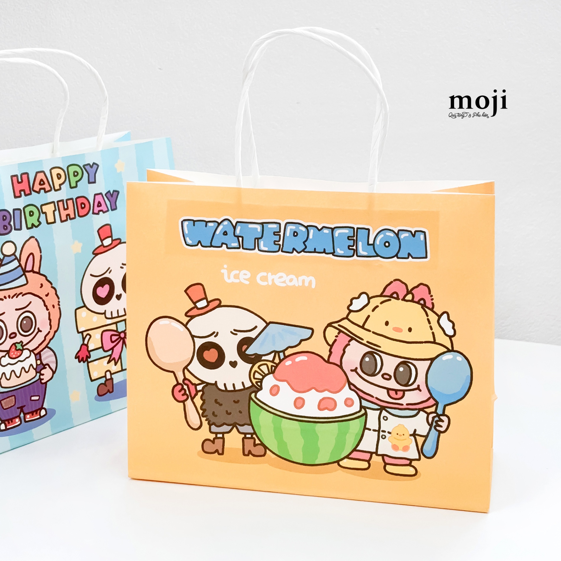 Bao túi quà unoff Labubu ice cream fruit watermelon 8x11x18