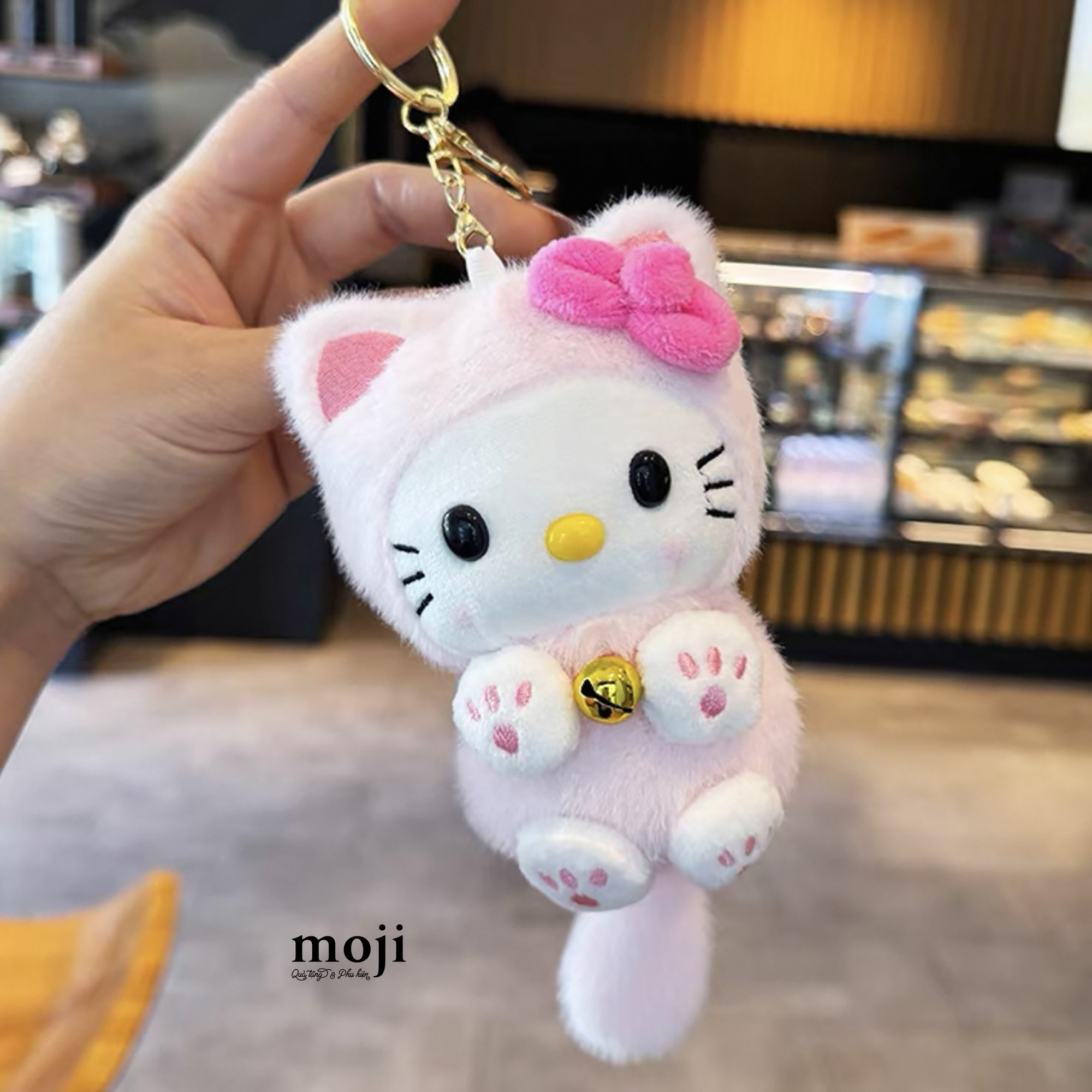 B.05A Móc khóa Sanrio Hello Kitty đuôi dài leng keng