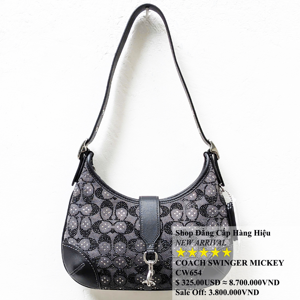 Coach CW654 Hamptons Hobo Bag In Crystal Signature Jacquard Black