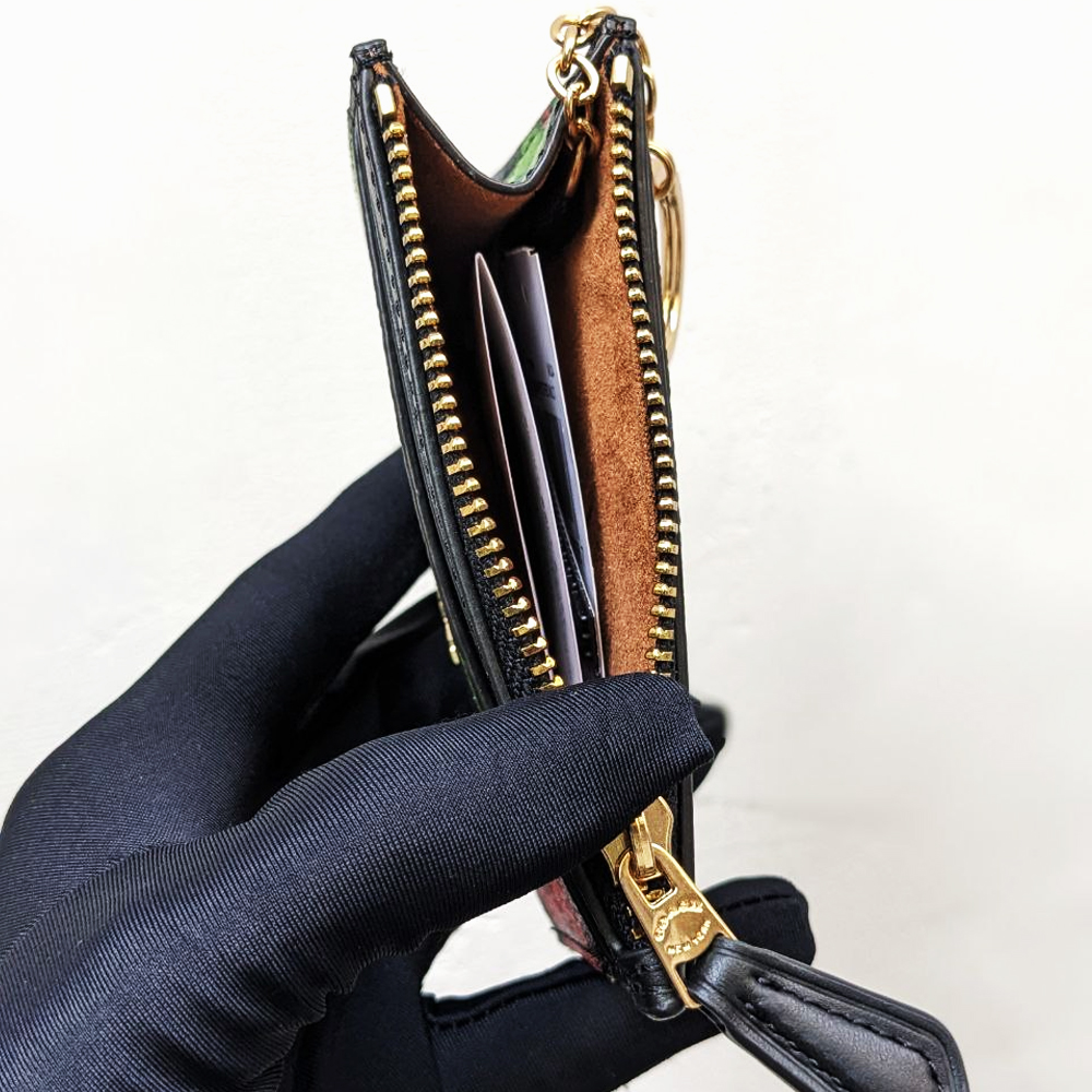 Ví Coach Mini Key Chain Coin Case Graphite Red Graphite Card Holder ...