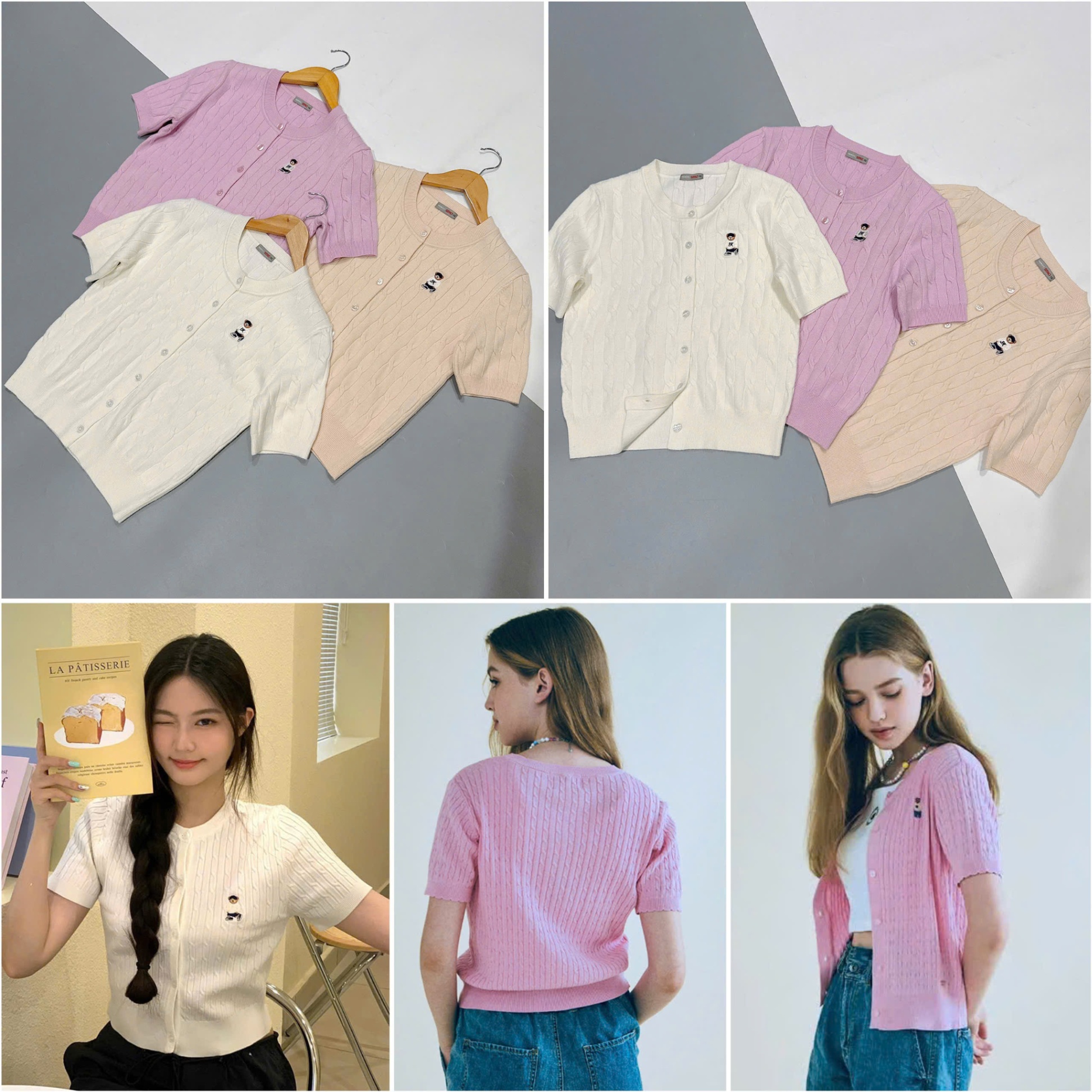 Len SP.A.O Cộc tay thêu gấu dư xịn 15724