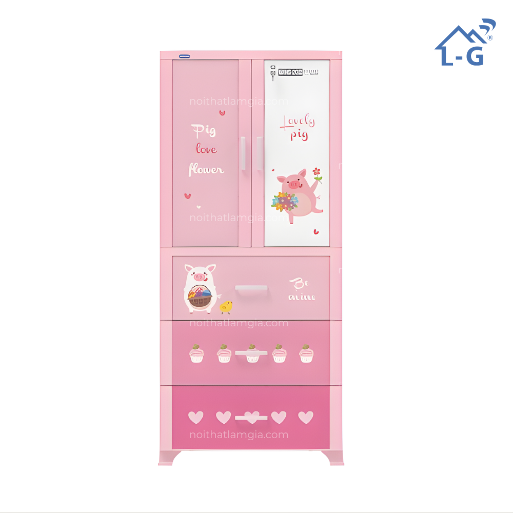 Tủ Quần Áo Nhựa Duy Tân Wing 2 Cánh - 3 Ngăn (TQANDTW2C3N)