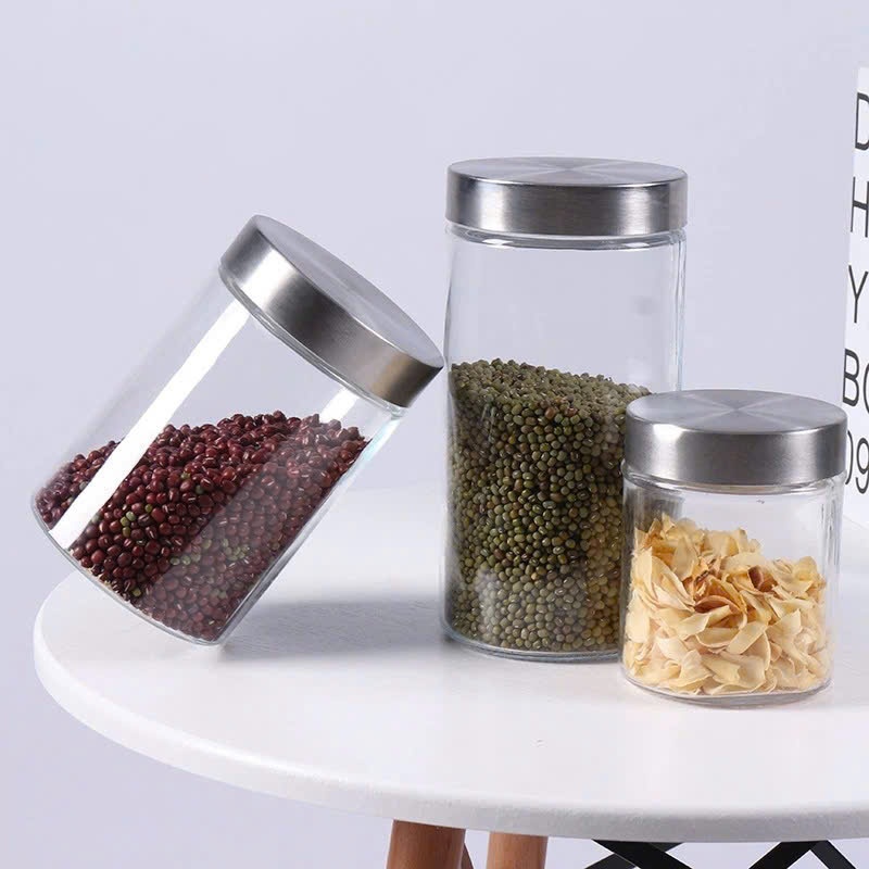 [36] Hũ Thủy Tinh Tròn Nắp Nhôm 900ml HMFG60