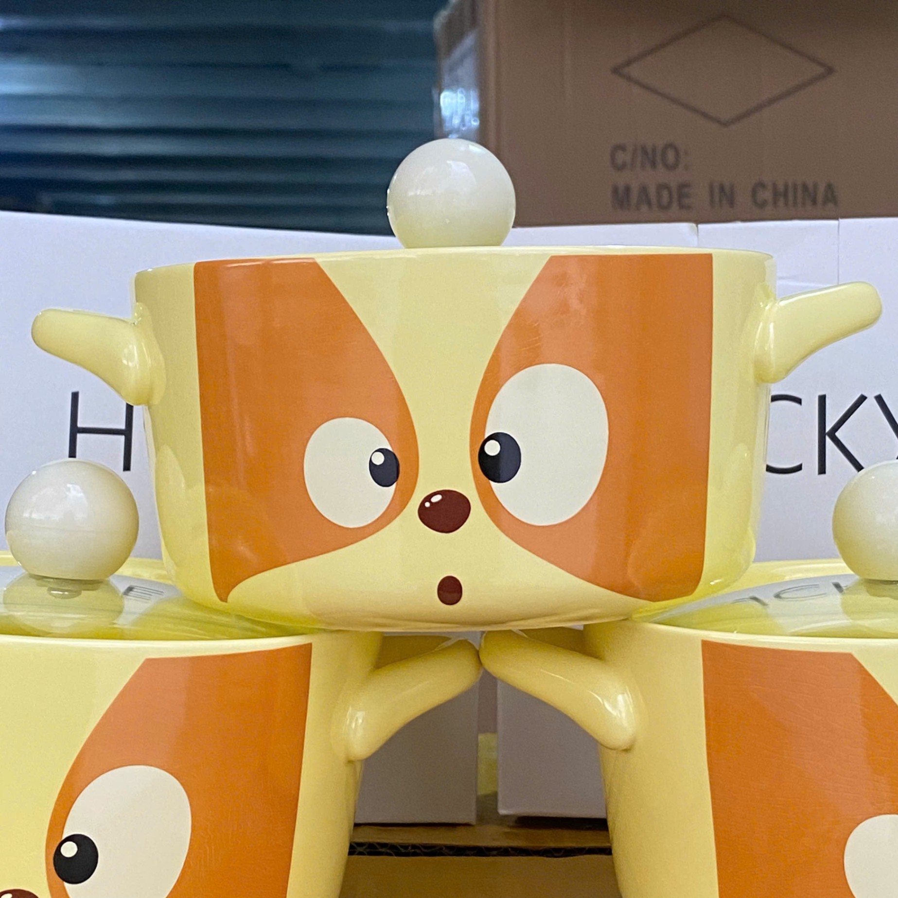 [40] Thố Sứ Ăn Mì Có Nắp Thủy Tinh - CÁO (W030)