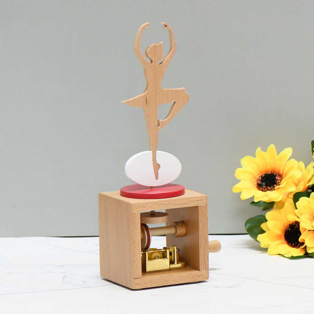 Hộp Nhạc Gỗ Chuyển Động Automata Nhỏ Hình Con Vật bằng Gỗ