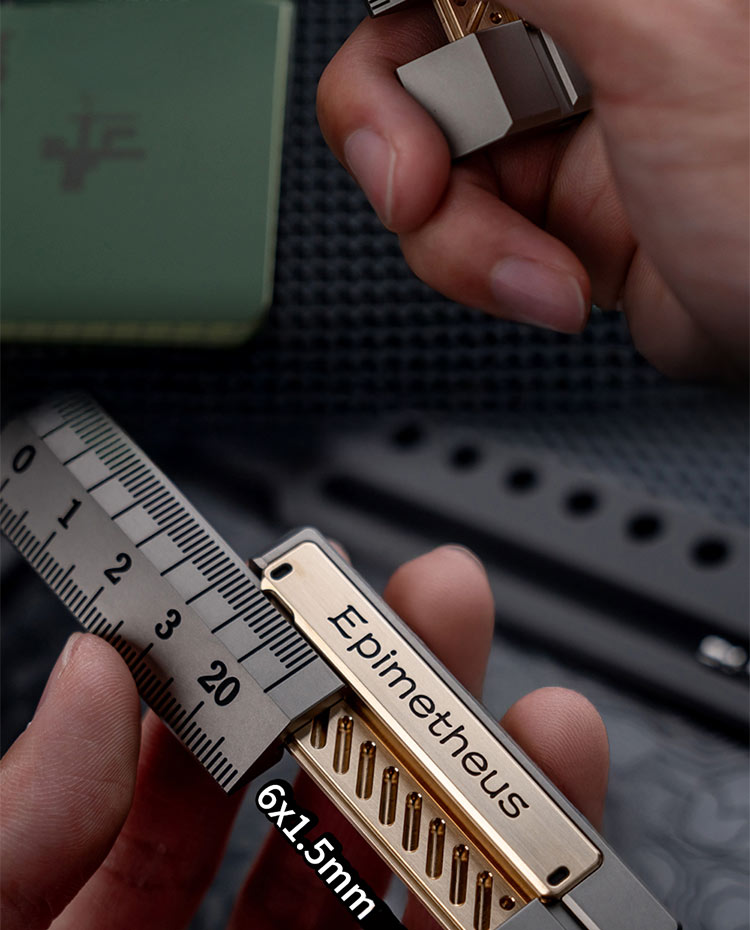 Thẻ Đẩy EDC Thước Kẻ Rouge Epimetheus by EDCell - Bản Titan + Đồng [Like New]