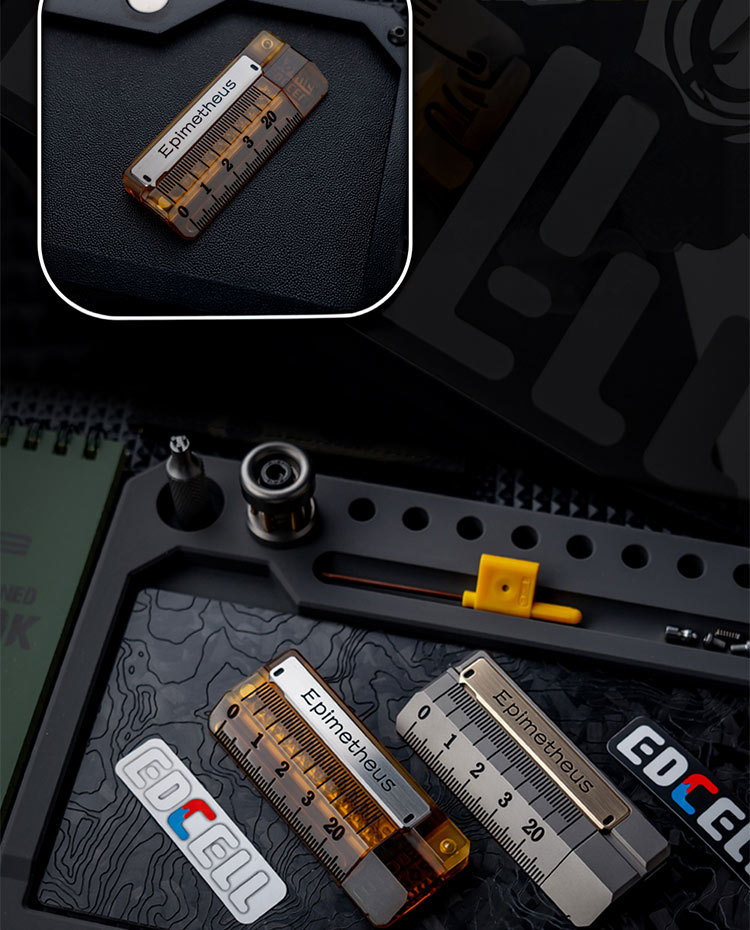 Thẻ Đẩy EDC Thước Kẻ Rouge Epimetheus by EDCell - Bản Titan + Đồng [Like New]