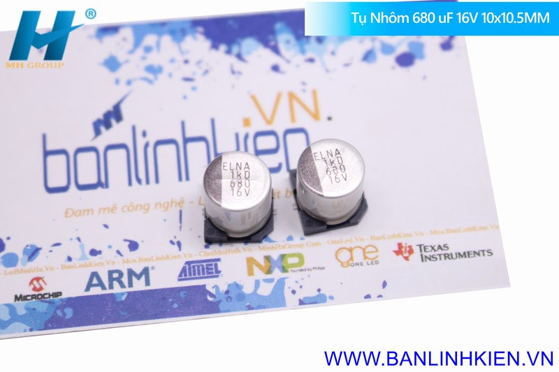 Tụ Nhôm 680uF 16V 10x10.5MM
