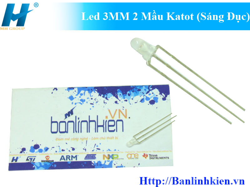 Led 3MM 2 Mầu Katot Sáng Đục (5c)