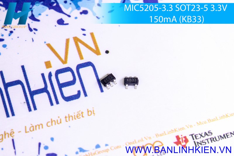 MIC5205-3.3 SOT23-5 3.3V 150mA (KB33)