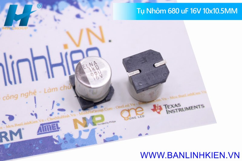 Tụ Nhôm 680uF 16V 10x10.5MM