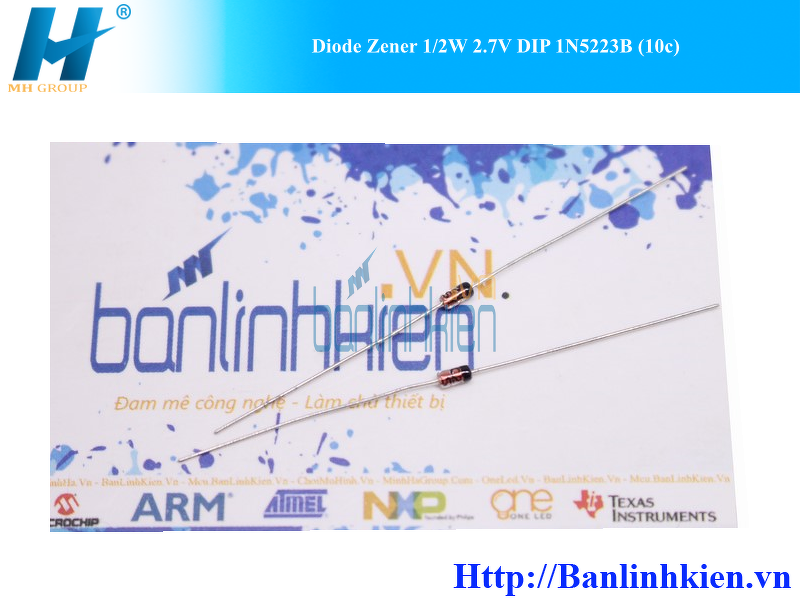 Diode Zener 1/2W 2.7V DIP 1N5223B (10c)