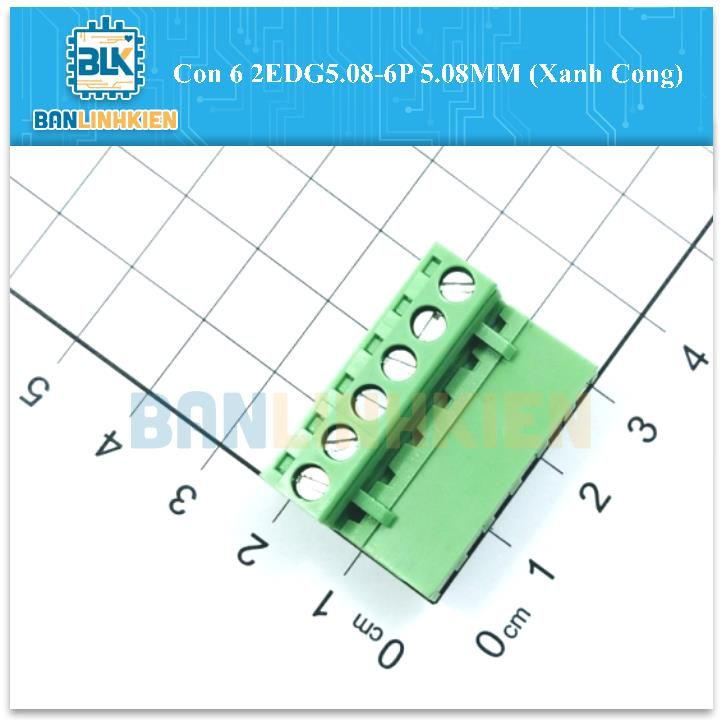 Con 6 2EDG5.08-6P 5.08MM (Xanh Cong)