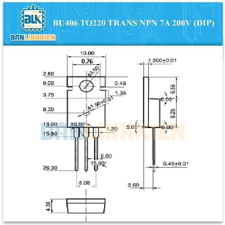 BU406 TO220 TRANS NPN 7A 200V (DIP)