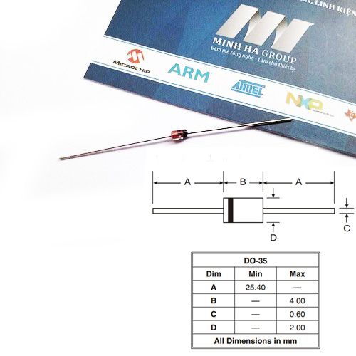 Diode Zener 1/2W 5.6V DIP 1N5232B (10c)