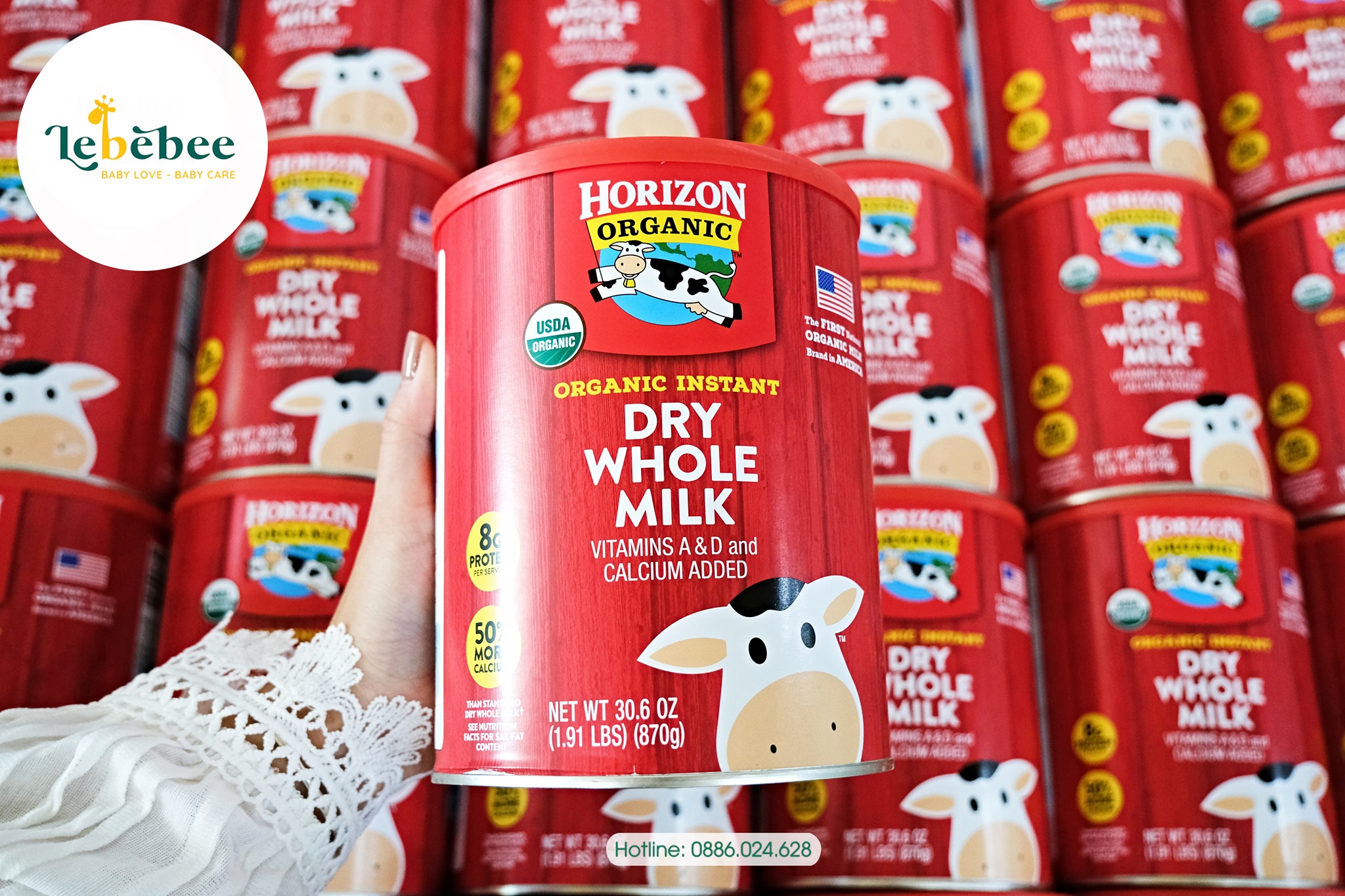 Sữa bột nguyên kem sấy khô Horizon Organic cho bé từ 1 tuổi (870g)- MẪU ...