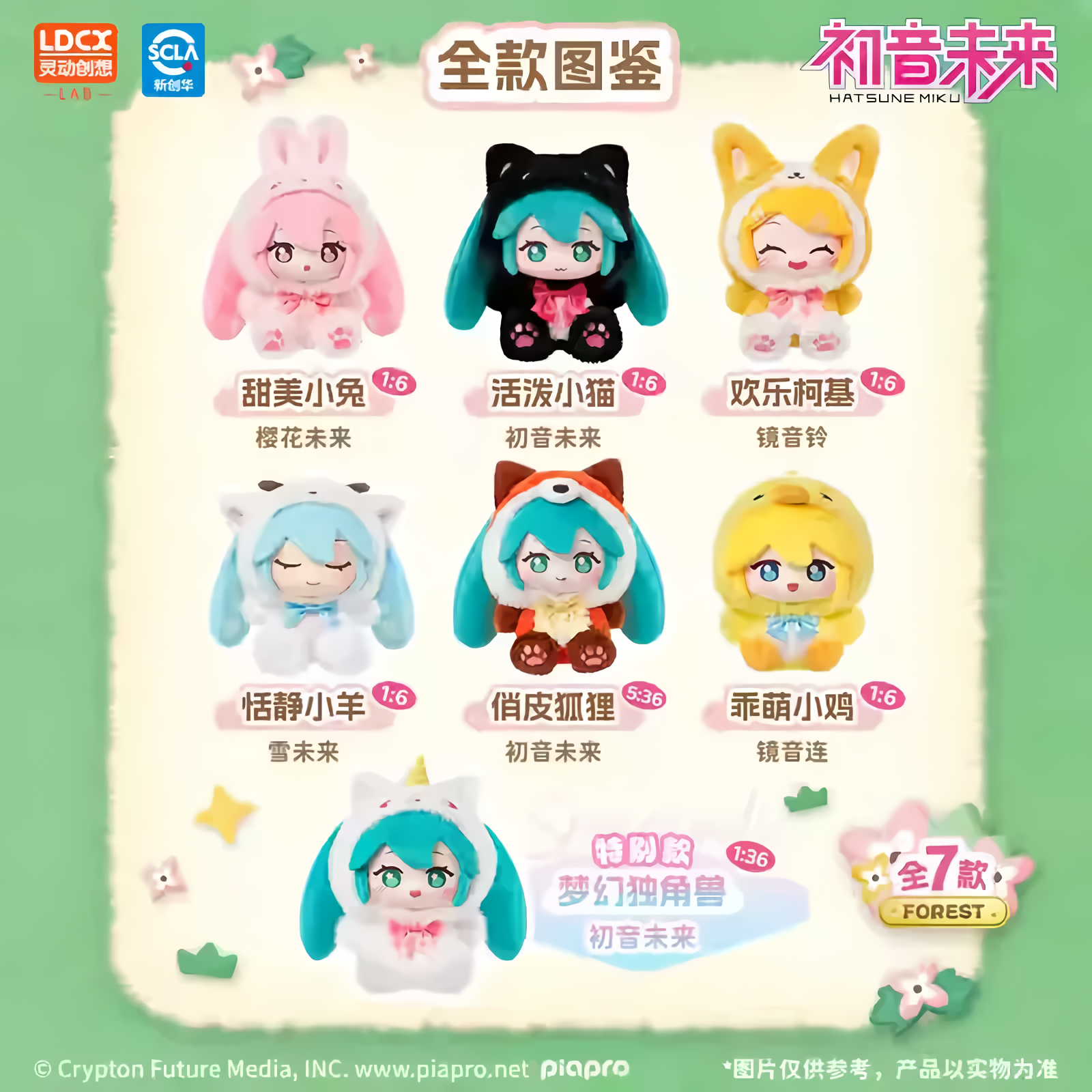 Blind Box Hatsune Miku Plush Forest Cute Series - Khu Rừng Của Sự Dễ Thương