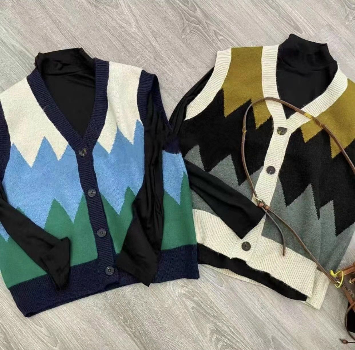 ÁO LEN GHILE PHỐI TRÁM XANH CHO NỮ