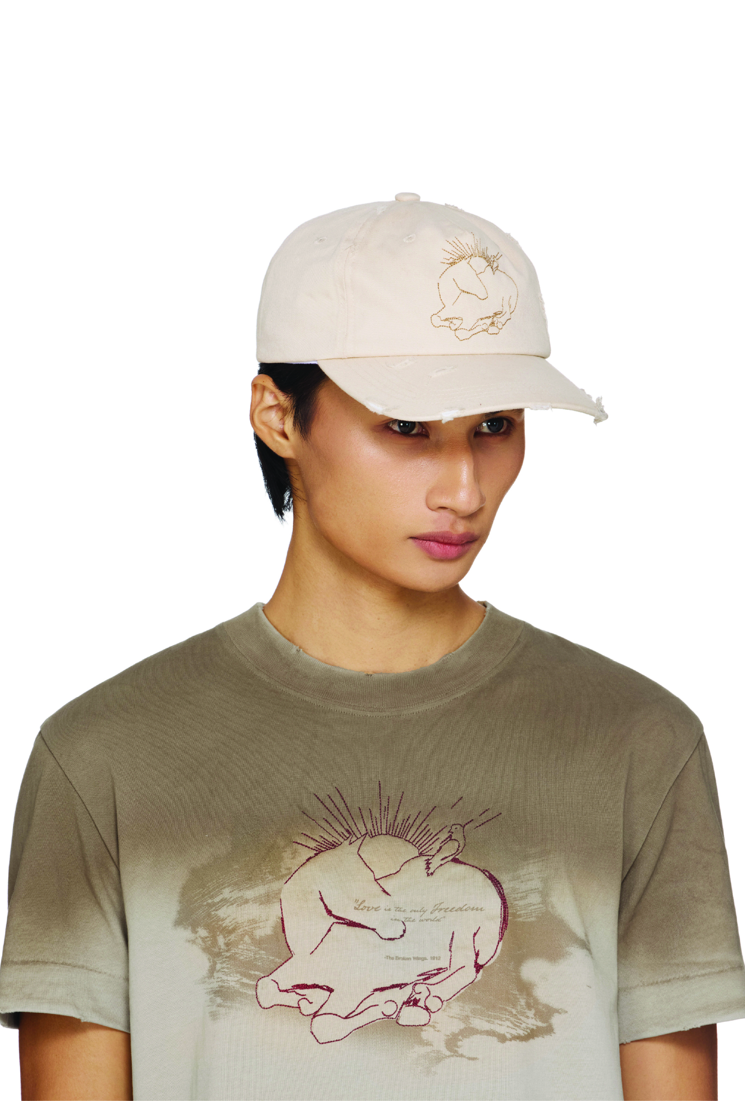 BEUTER® “UNCAGED HEART” DISTRESS CAP - IVORY